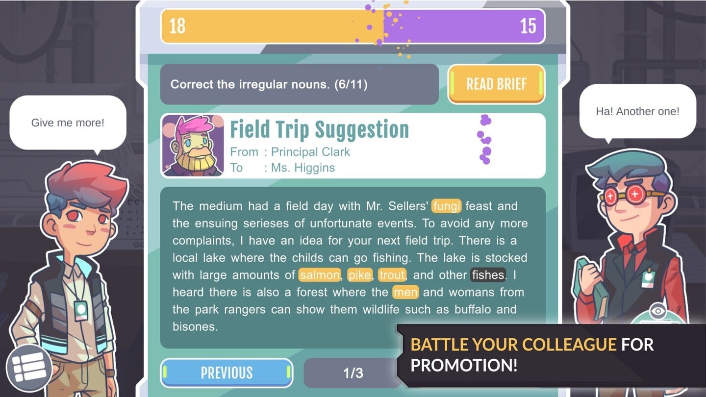 Actually Have Fun While Learning to Improve Your Grammar in Grammarian Ltd