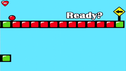 Red bouncing ball spikes store