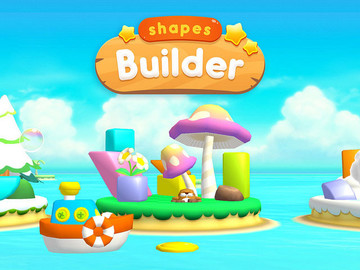 Visit islands and solve puzzles in Shapes Builder for kids